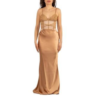 Elisabetta Franchi Damen, Kleider, Beige, XLGr&ouml;&szlig;e
