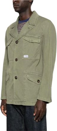 Fay Homme, Vestes, Vert, Taille: M Logo Patch Jacket