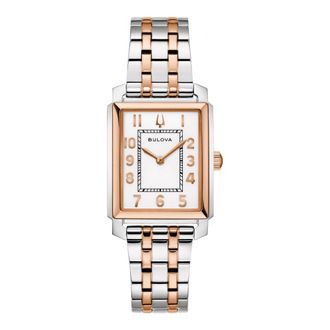 Bulova Femme, Accessoires, Blanc, Taille: ONE Size Sutton Rectangular Bracelet Watch