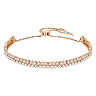 Swarovski Matrix Armband, Weiss, Roségold-Legierungsschicht