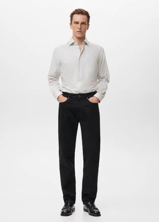 Mango Chemise 100 % coton rayures slim-fit gris chin&eacute; clair - Homme - XXL - MANGO MAN