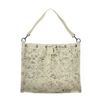 Desigual Geflochtene Umh&auml;ngetasche mit Schriftzug-Print - - Bags - Damen - Wei&szlig; - ONE SIZE