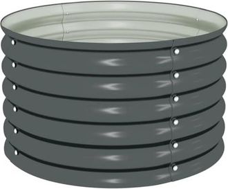 vidaXL Lit Surélevé 80x80x44 cm Acier Galvanisé Gris Jardinière Pot de Fleurs