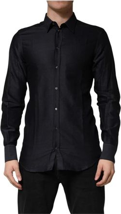 Dolce & Gabbana Homme, Chemises, Noir, Taille: M Gold Dress Shirt