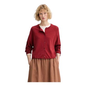 Marc O'Polo Gilet en maille fine coupe d&eacute;contract&eacute;e - Femme - Pulls - Rouge - Taille: 36 FR