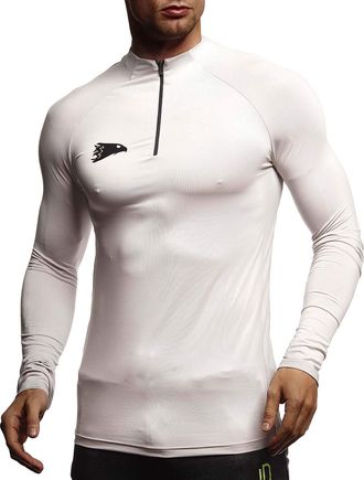 LEIF NELSON Gym Herren Fitness T-Shirt f&uuml;r Sport Fitness Freizeit Slim Fit M&auml;nner Bodybuilder Trainingsshirt Kurzarm Sportshirt Bekleidung f&uuml;r Bodybuilding Traini