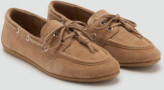 Mango Segelschuh mit Schnürsenkeln sandfarben - Damen - 35 - MANGO