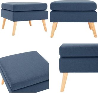 vidaXL Repose-pied Bleu Tissu - Pouf Design - Pouf Moderne - Repose Pied Bleu - Tabouret Confort - Meuble Salon Tendance - Home & Living