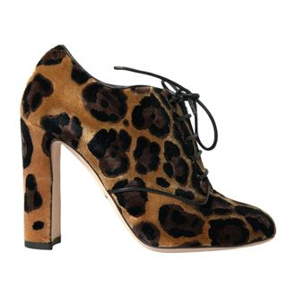 Dolce & Gabbana Leopard Lace-Up Stiefeletten - - Shoes - Damen - Braun - 38 EU