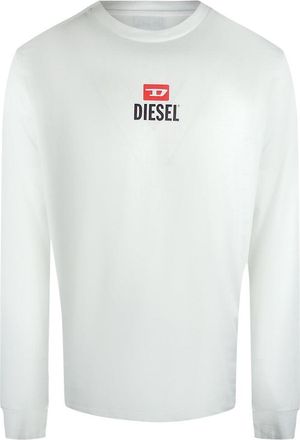 Diesel New D T-Shirt f&uuml;r Herren/Damen Unisex, Lang&auml;rmlig (Wei&szlig;)