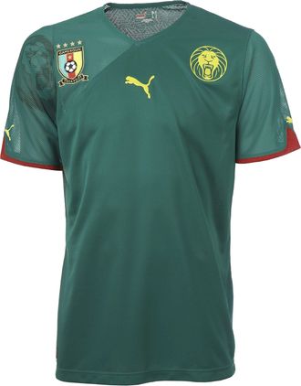 Puma Herren Cameroon Heim-Trikot Replica, Power Green-puma red-Cameroon, S, 736014 05