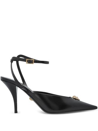 Versace Womens Pumps La Medusa Black Patent Leather High Heel Shoes