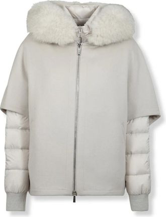 Moorer Femme, Vestes, Gris, Taille: 42 FR Pegaso-Cwr Short Cape