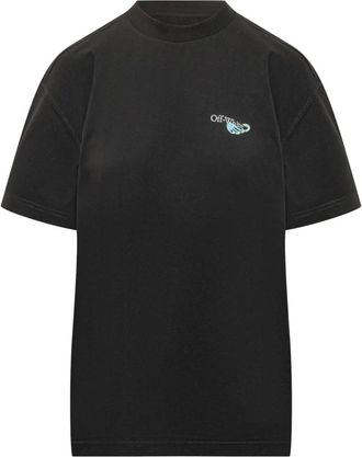 Off-white Femme, Tops, Noir, Taille: 42 FR T-shirt Regular en Coton