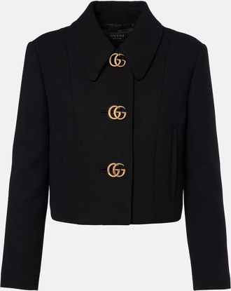 Gucci Veste courte Double G en cr&ecirc;pe de laine