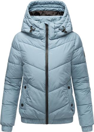 Marikoo Damen Winterjacke warme Steppjacke mit Kapuze Nayanaa XVI Powder Blue Gr. XXL