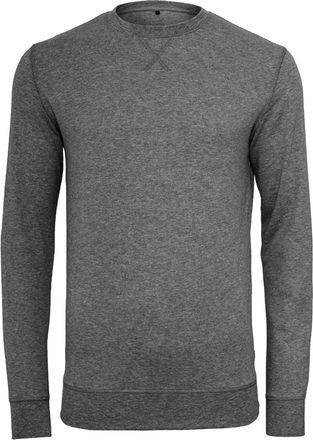 Build Your Brand Light Crew Sweatshirt, L, Charcoal (Heather)