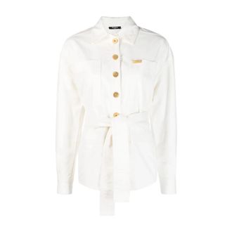 Balmain 2er-Pack Jeans-Overshirt mit G&uuml;rtel - - Jackets - Damen - Wei&szlig; - 2XL
