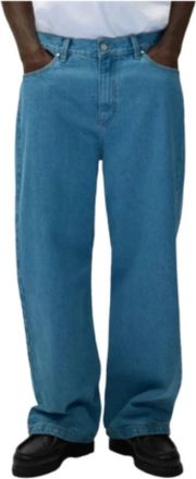 Arte Homme, Pantalons, Bleu, Taille: W32 Pantalon en Denim Noir avec Broderie Blanche