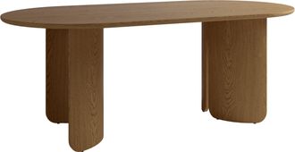 Sch&ouml;ner Wohnen Kollektion Tisch GRIMSTAD/Tischplatte und Gestell in Eichefarbig Tobacco/Abgerundete Kante, Wangenteile wahlweise montierbar/Esszimmertisch/K&uuml;chentisch / 200 x 1