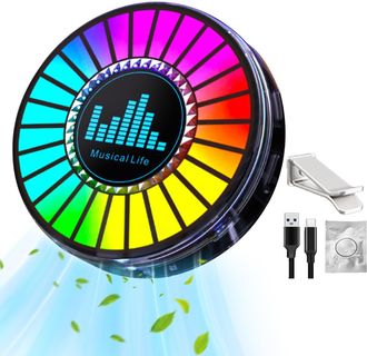 Generic Wiederaufladbares RGB-Sound-Kontrolllicht, dynamisches Rhythmuslicht des runden Klangs, Stimmungslampe mit Musikrhythmus - Pickup Rhythm Light Sound a