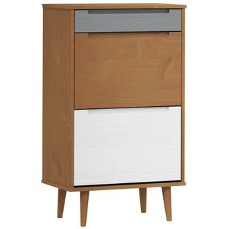 vidaXL Armoire à chaussures MOLDE Marron 59,5x35x103 cm Bois de pin vidaXL