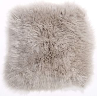 H.O.C.K. Fell-Sitzauflage Sitzkissen rund/eckig flauschig Indoor (eckig 35x35cm, platingrau/beige)