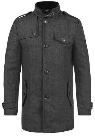 Indicode Brandan - Manteau en Laine - Homme, Taille:XL, Couleur:Dark Coal (940)