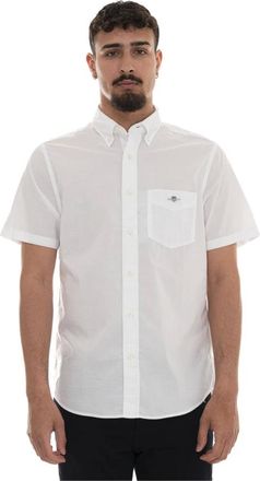 GANT Homme, Chemises, Blanc, Taille: 2XL Chemise &agrave; manches courtes