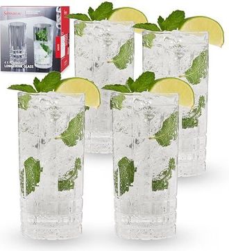 Spiegelau Longdrinkgläser 4er Set, 350 ml, Perfect Serve, 4500179, Cocktailgläser aus Kristallglas, Trinkgläser spülmaschinenfest