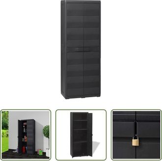 vidaXL vidaXL Gartenschrank mit 3 Regalen - Gartenschrank mit 3 Regalen Schwarz