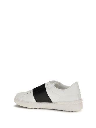 Valentino Garavani Mens Sneakers Open White-Navy White-Navy-White Upper Calf Leather Trainers White/navy/white
