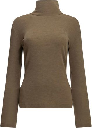 Max Mara MXMCono Pull &agrave; col roul&eacute; en laine - Femme - Pulls - Brun - Taille: 42 FR