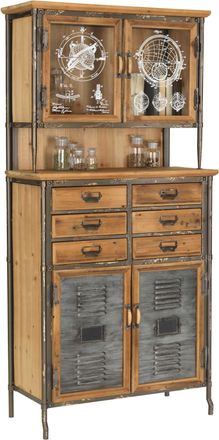 Landscape Buffet, Mehrfarbig, Holz, Kiefer, massiv, 1 F&auml;cher, 6 Schubladen, 77x167x37 cm, Beim&ouml;bel erh&auml;ltlich, K&uuml;chen, K&uuml;chenm&ouml;bel, Buffetschr&auml;nke