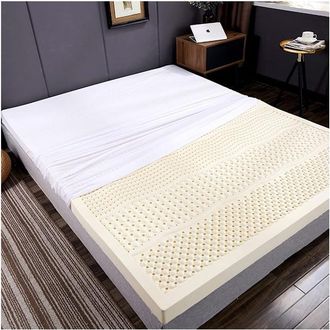 Generic 100 % Matratze aus Naturlatex, weiche Matratze mit 10 cm Dicke, tragbar, Druckentlastung, Matratzenbezug aus organischem Latex, 2 Zoll, 180 x 200 cm (