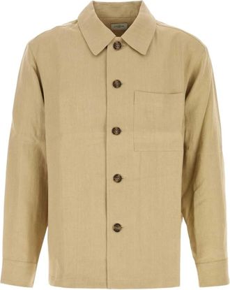 Le Kasha Homme, Chemises, Beige, Taille: XL Linen Shirt
