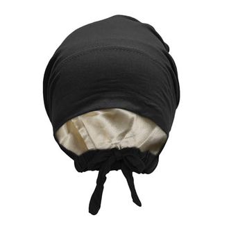 ZLYC Bonnet hijab doubl&eacute; en satin pour femme - Embrasse Hijab - Sous-bonnet int&eacute;rieur, Couleur : noir uni, taille unique