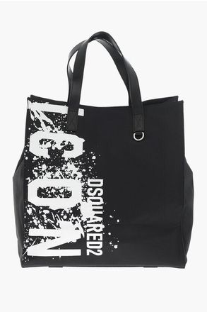 Dsquared2 ICON Nylon Tote Bag With Leather Trims And Contrasting Print size One
