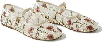 Generic QXDZSW Ballerines plates OES femme été beige me brodé fleur décorée simple sangle bleu faionable plates, beige, 36.5 EU