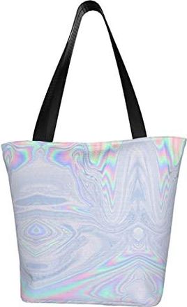AOOEDM Sac fourre-tout r&eacute;utilisable en feuille froiss&eacute;e de couleur iris&eacute;e holographique pour femme, sac &agrave; main d&eacute;contract&eacute;, sacs &agrave; bandouli&egrave;re pour faire les