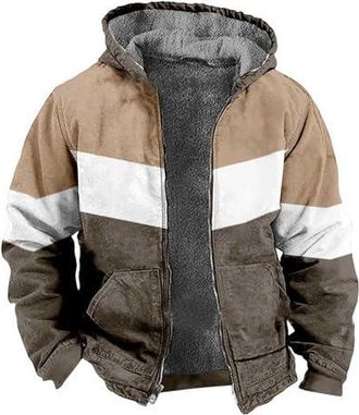 Generic MEIbax Manteau Homme Hiver Épais Doublure polaire Matelassée Thermique À Capuche Poches Zippées Slim Fit Chaud pour Outdoor Sport Daily Sorties (Rose 