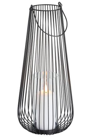 Ambia Home Laterne, Schwarz, Metall, Glas, rund, 45.5 cm, Glaseinsatz, Dekoration, Windlichter & Laternen, Laternen