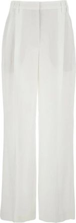 Brunello Cucinelli Femme, Pantalons, Blanc, Taille: 32 FR Pantalon large pliss&eacute;