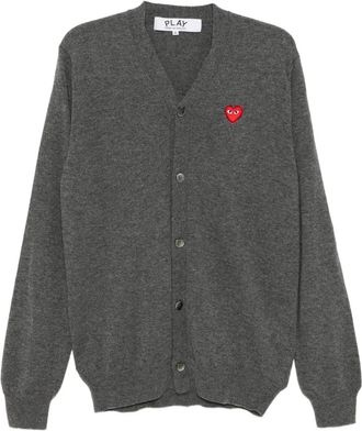 Comme Des Garçons cardigan à coeur brodé - Gris