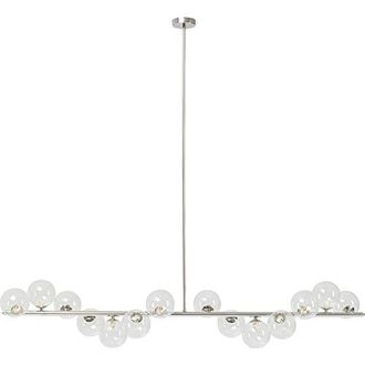 Kare Design Design H&auml;ngeleuchte Scala Balls, Chrom, XL, H&auml;ngelampe, Deckenleuchte, Stahl Stange, Glas Schirme, handgearbeitet, h&ouml;henverstellbar, keine Leuchtmitte