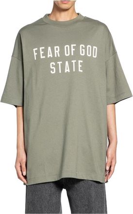 Fear of God Homme, Tops, Vert, Taille: XL T-shirt Vintage Logo Mousse Coton Jersey