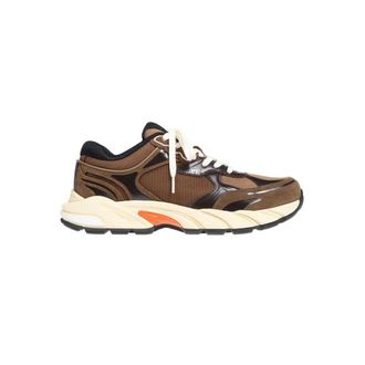 Heron Preston Suede Low-Top Sneakers mit Mesh-Eins&auml;tzen - - Shoes - Herren - Braun - 45 EU