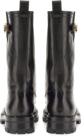 Versace Safety Pin Detail Boots - Black