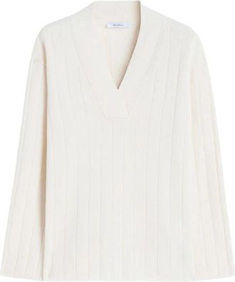 Max Mara Femme, Pulls, Blanc, Taille: 40 FR Arten Ribbed Knit Sweater