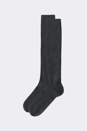 Calzedonia Lange Herrensocken Mit Wolle Und Baumwolle Grau
